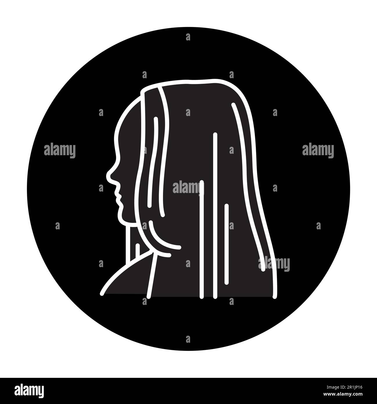 Woman straight hair color line icon. Beauty industry. Hairdresser ...