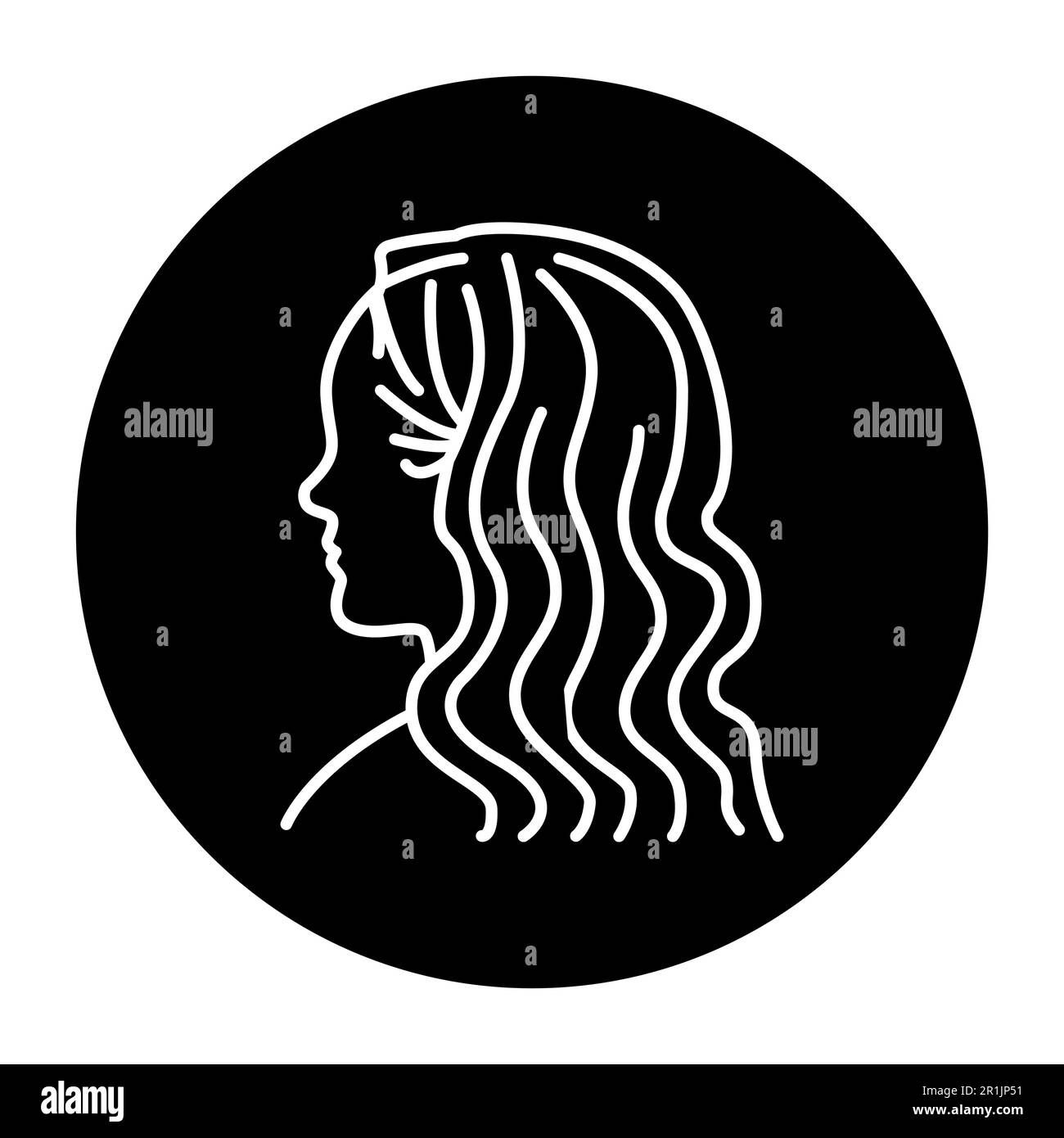 Woman hollywood wave color line icon. Beauty industry. Hairdresser ...