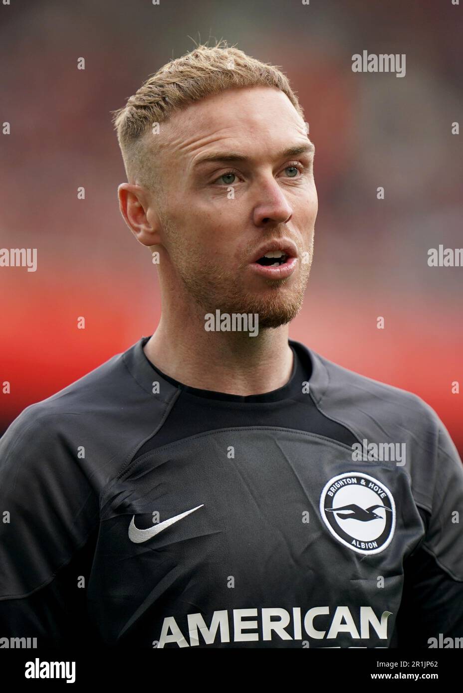Brighton and Hove Albion’s Jason Steele looks on during the Premier ...