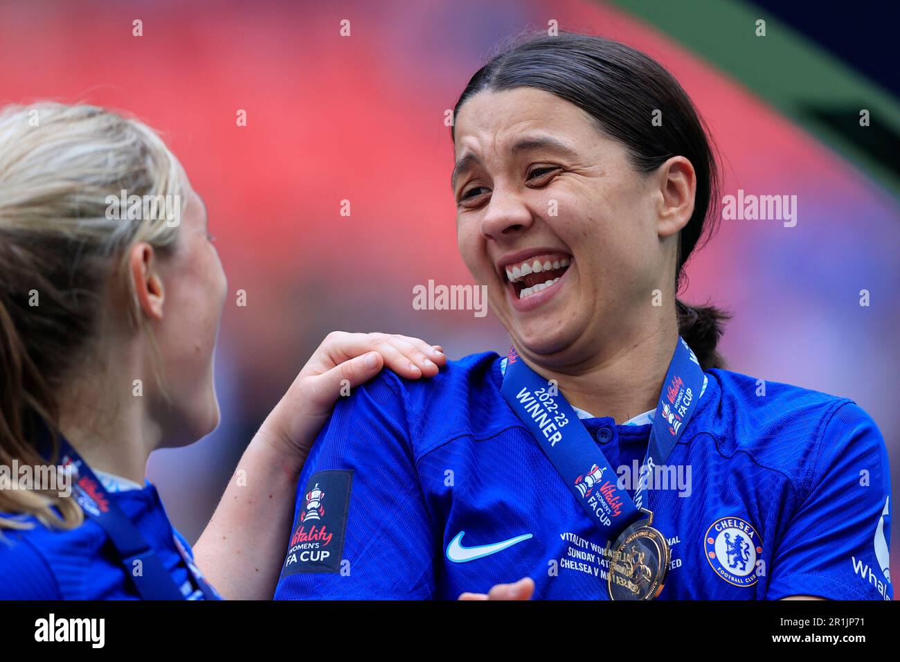 Sam Kerr #20 of Chelsea celebrates at the end of the Vitality Women's ...