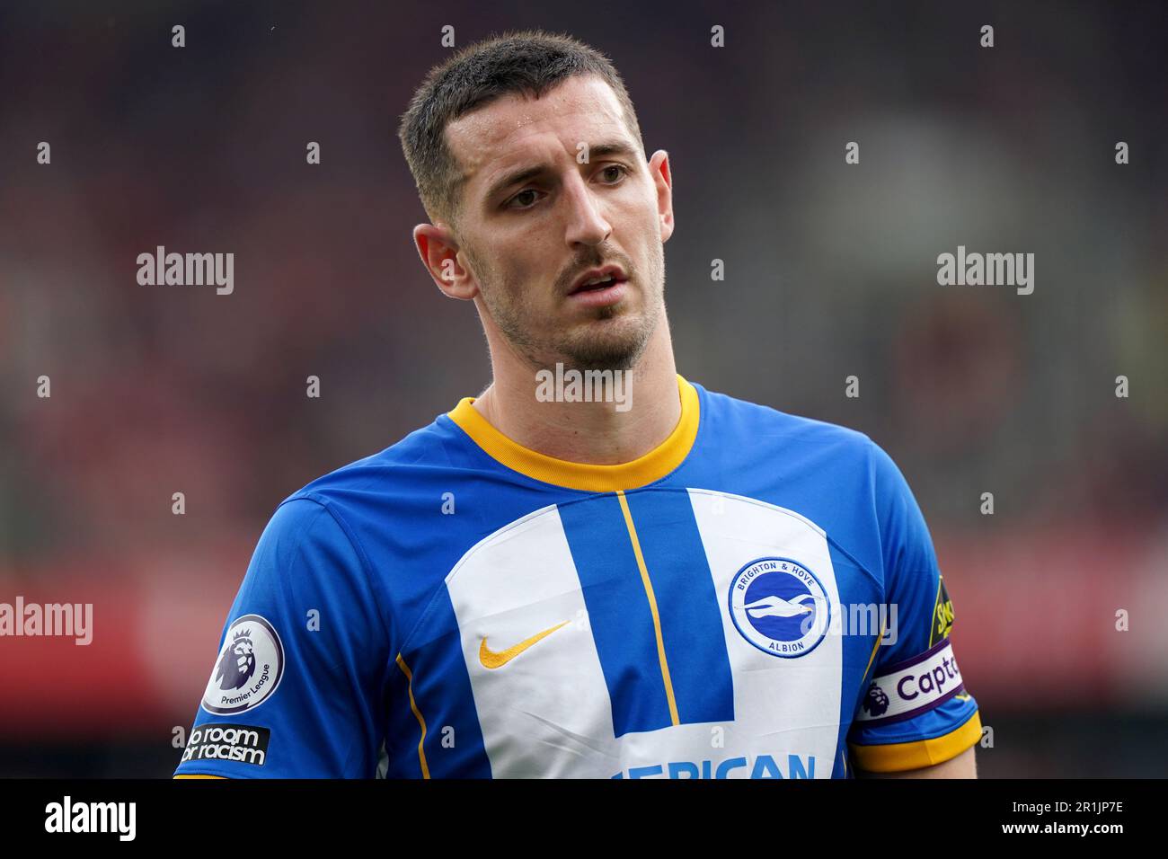 Brighton and Hove Albion’s Lewis Dunk looks on during the Premier ...