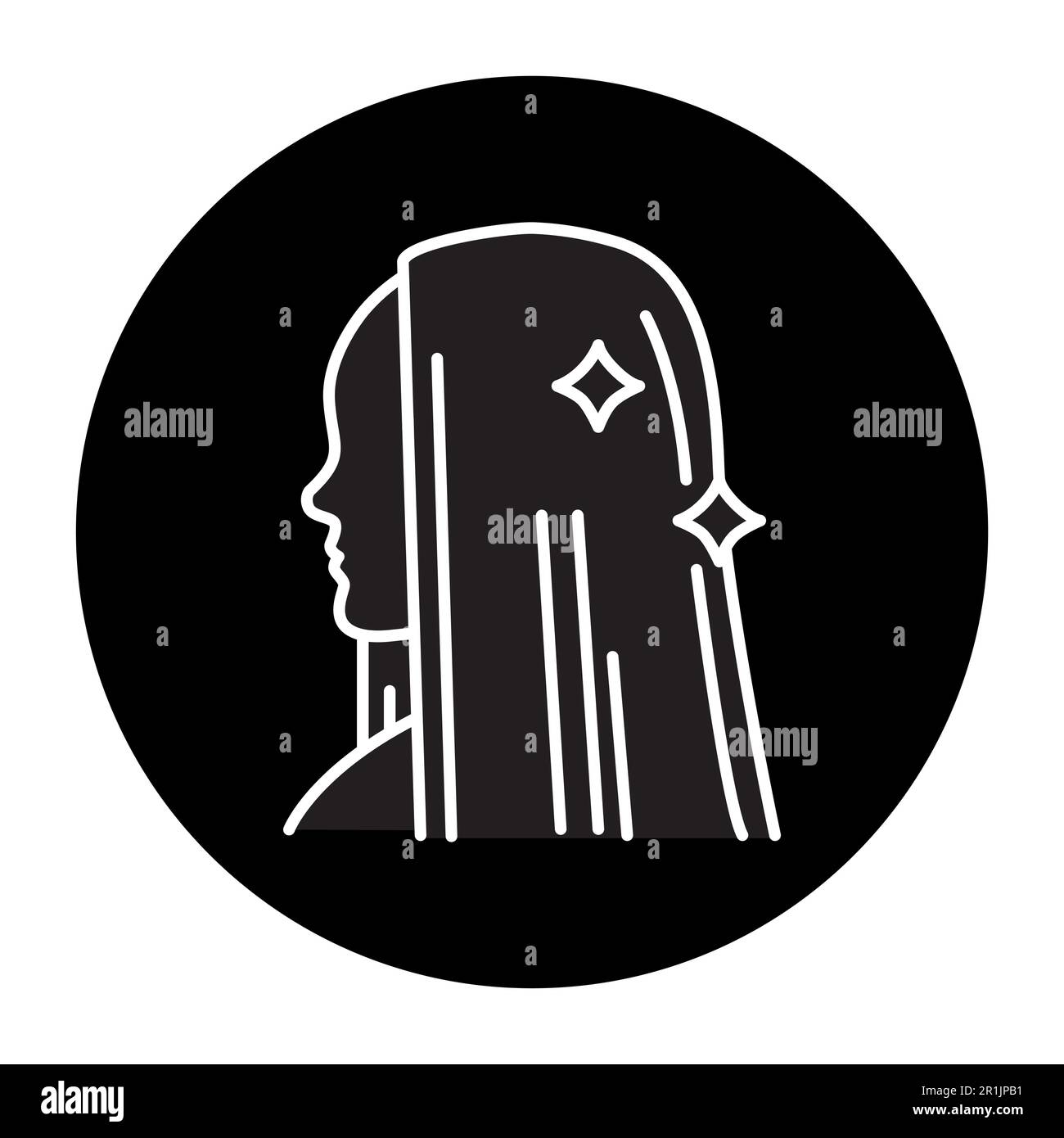 Woman lamination of hair color line icon. Beauty industry. Hairdresser ...