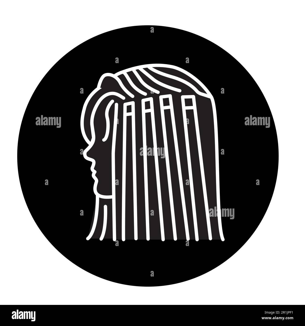 Avatar brown haired woman icon cartoon Black and White Stock Photos ...