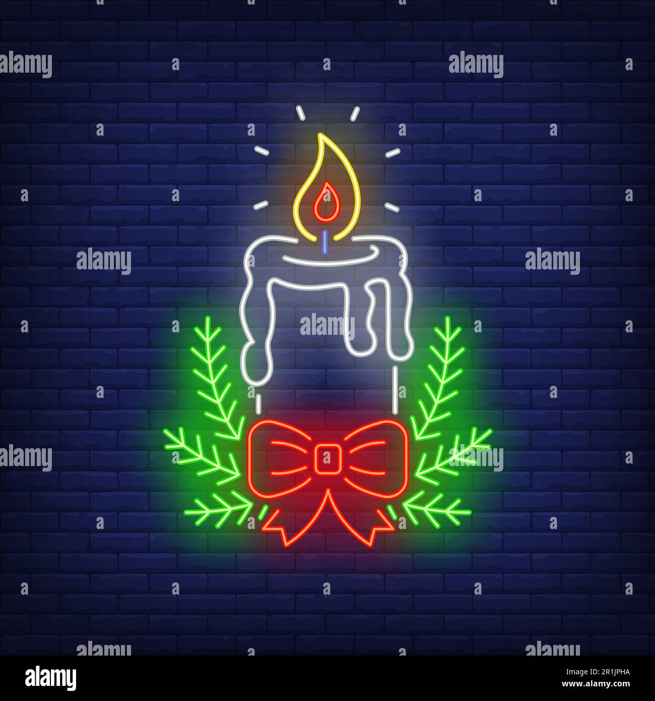 Christmas candle neon sign Stock Vector Image & Art - Alamy