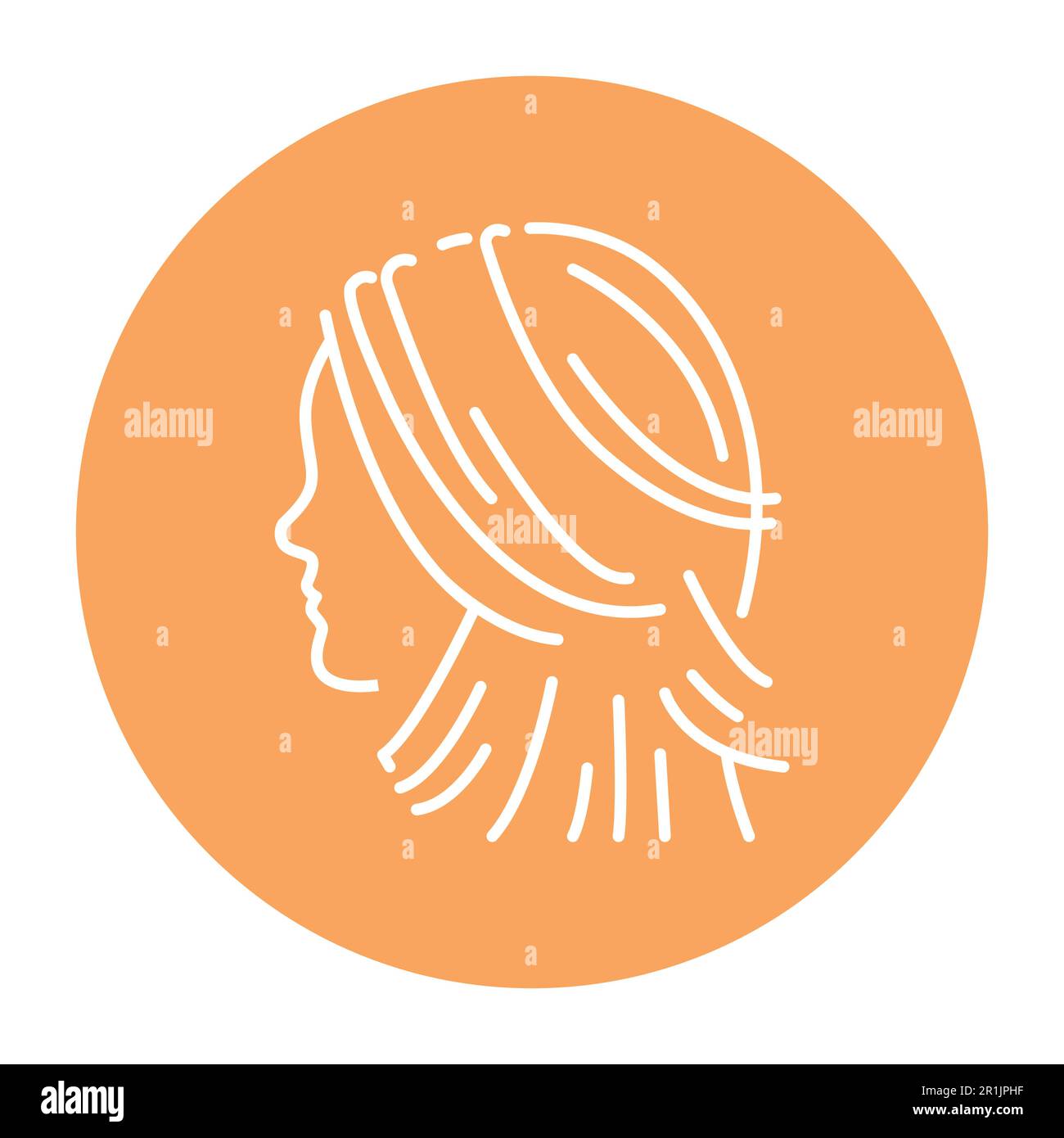 Woman ladder haircut color line icon. Beauty industry. Hairdresser ...