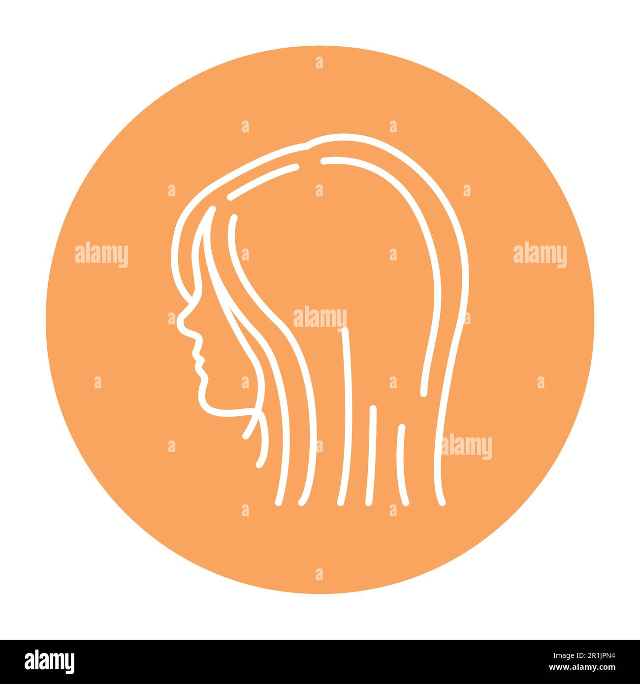 Woman hairstyle color line icon. Beauty industry. Hairdresser service ...