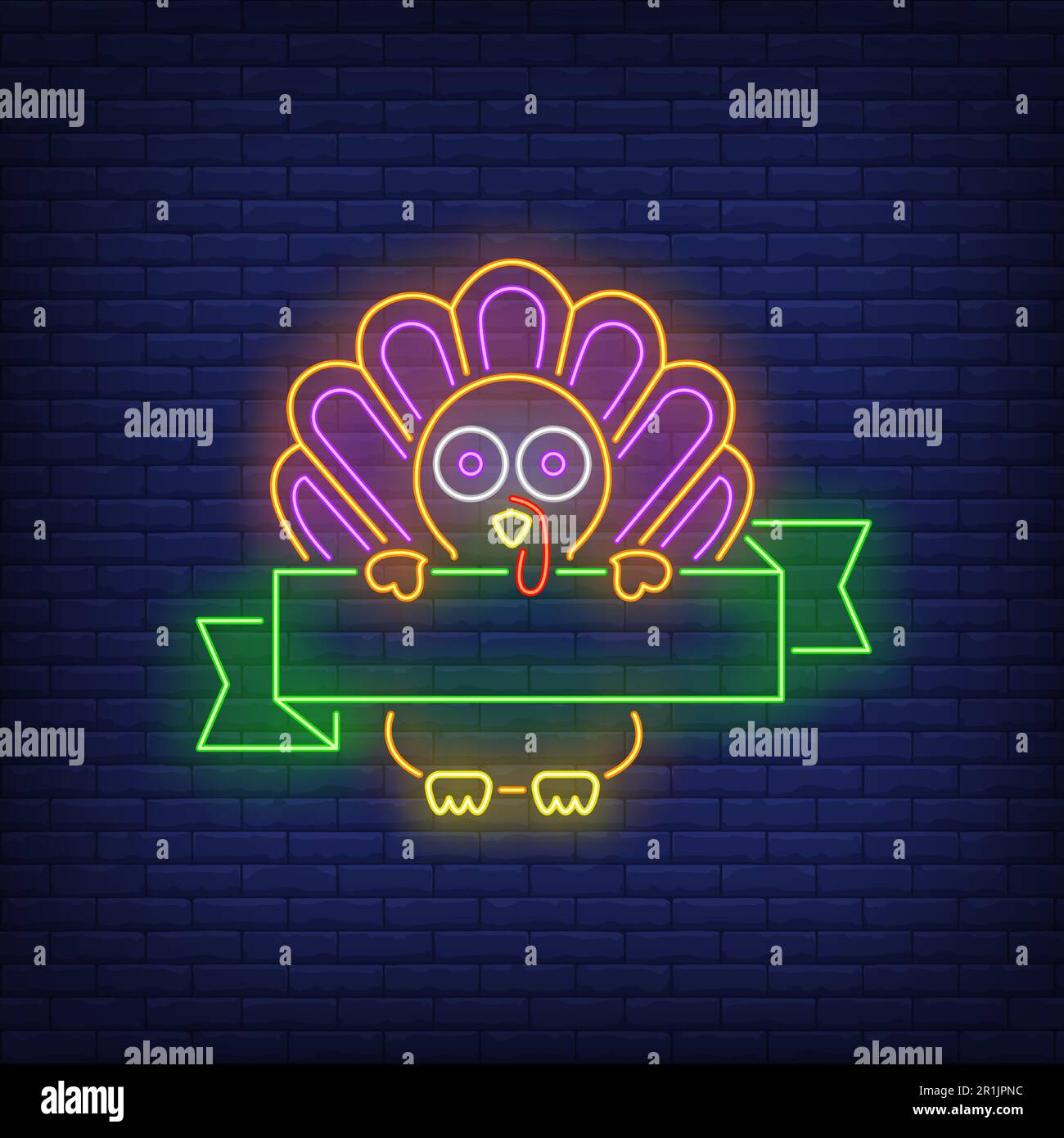 Turkey holding empty ribbon frame neon sign Stock Vector Image & Art ...