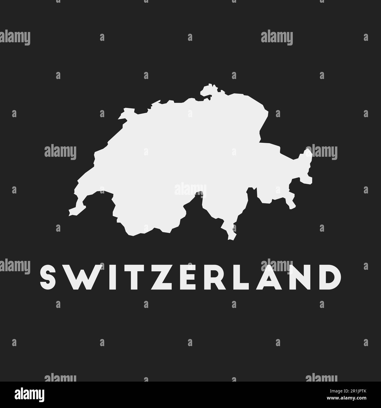 Switzerland Icon Country Map On Dark Background Stylish Switzerland
