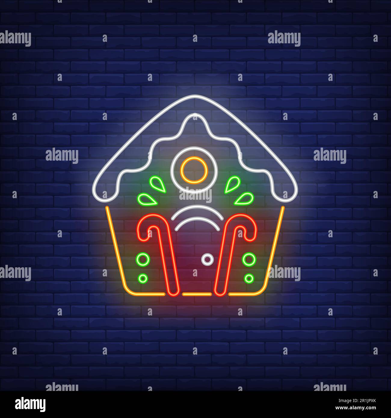 Gingerbread house neon sign Stock Vector Image & Art - Alamy
