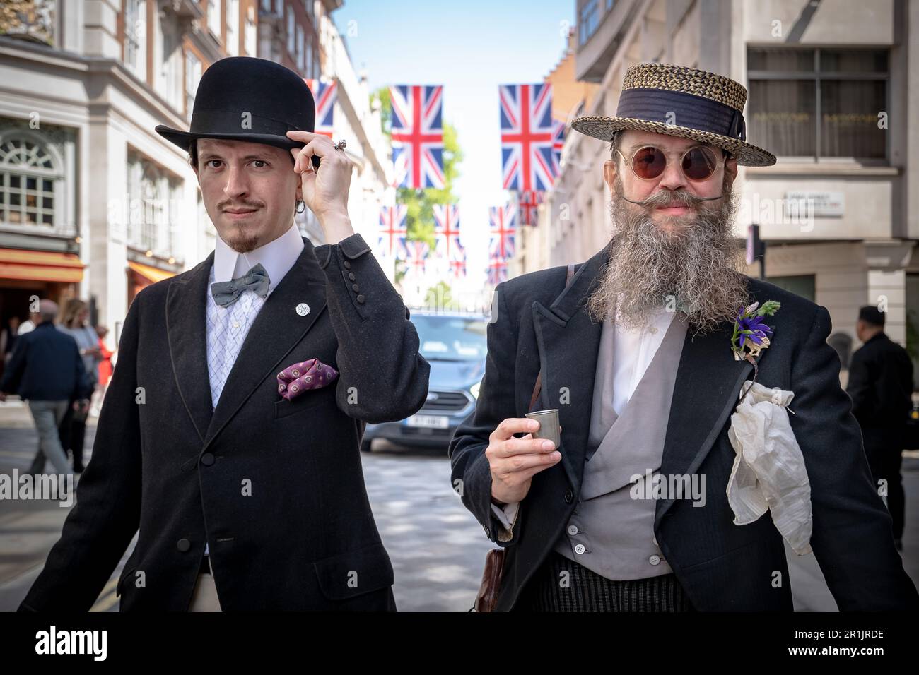 London, UK. 14th May 2023. The Grand Flaneur Walk. Impeccably dressed ...