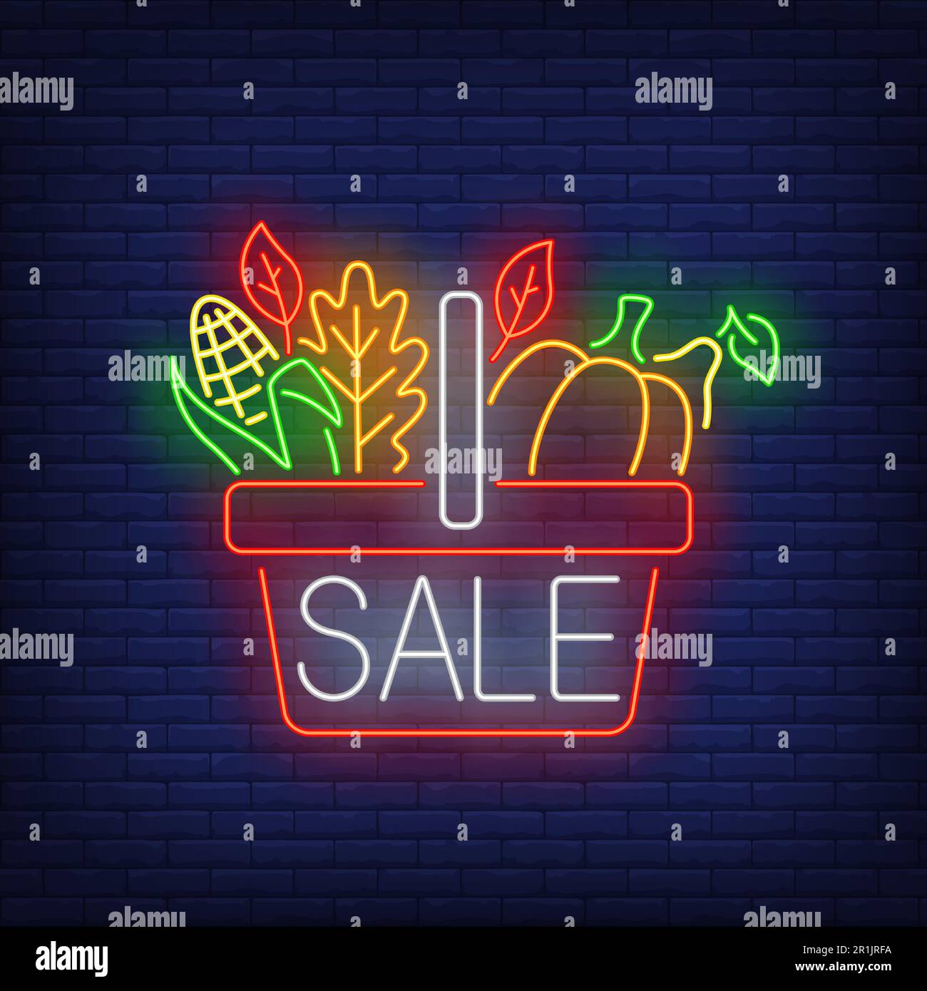Thanksgiving food basket neon sign Stock Vector Image & Art - Alamy