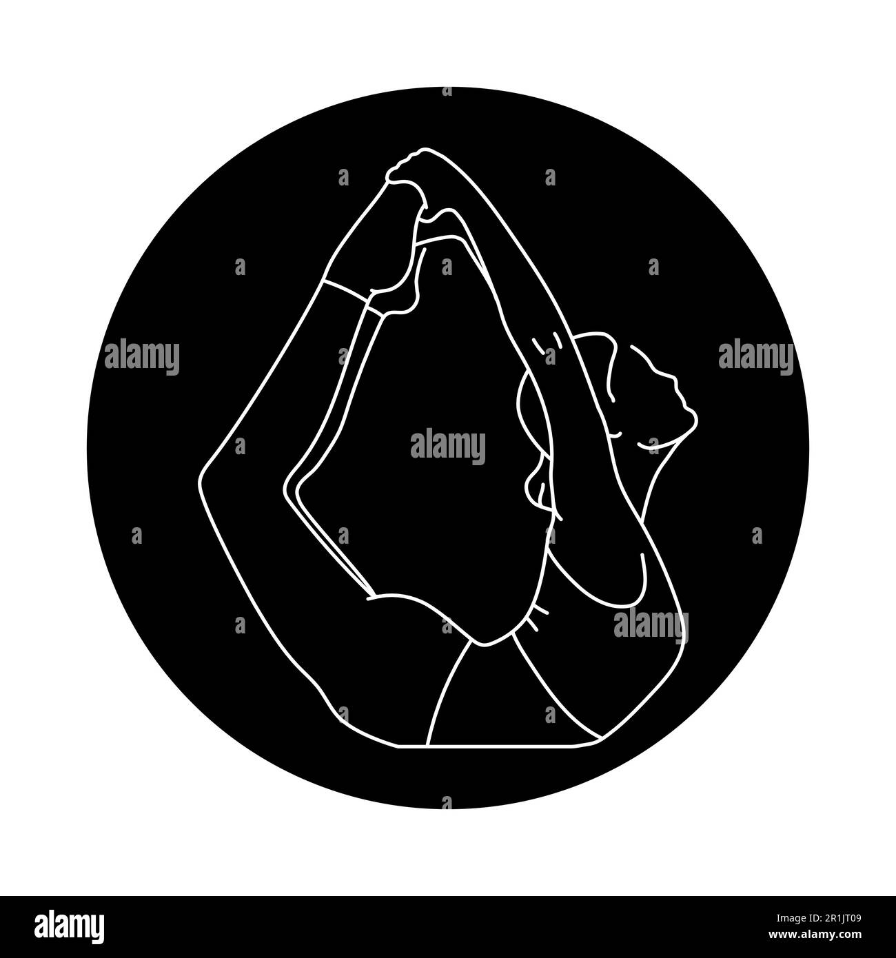 Dhanurasana bow pose color line illustration. Pictogram for web page ...