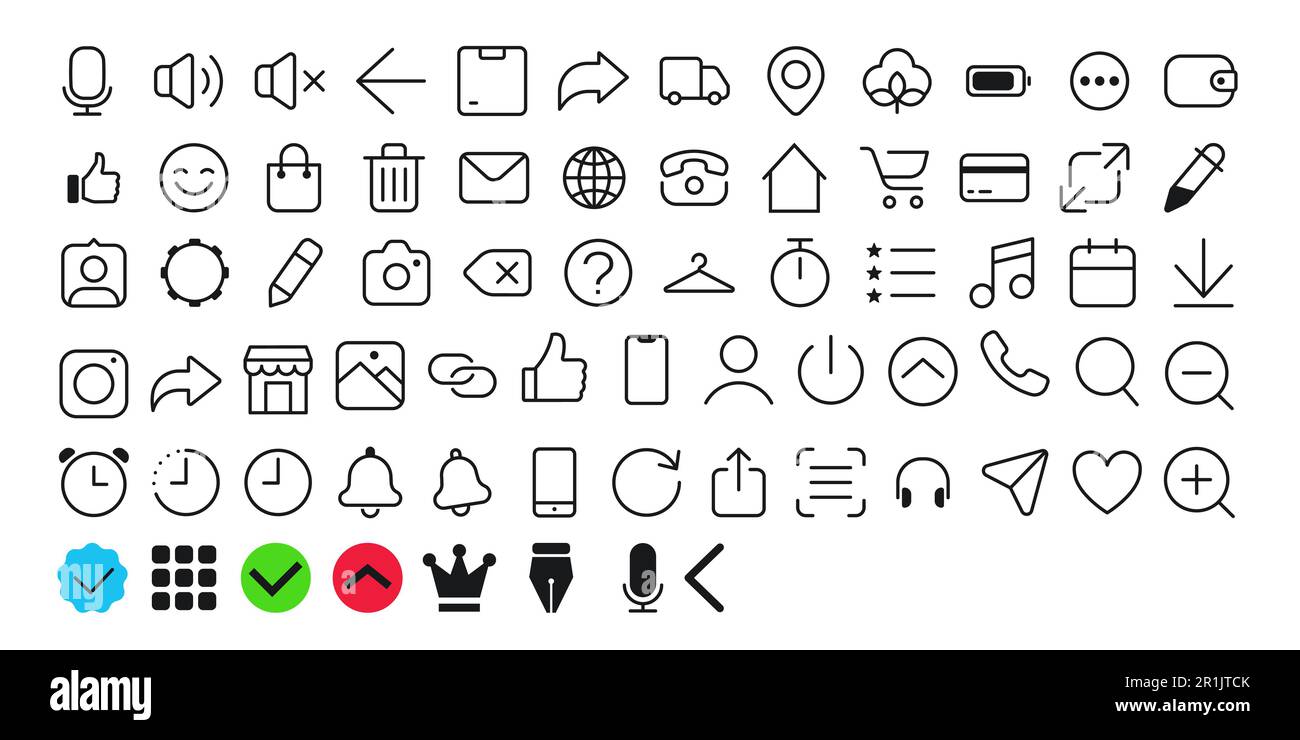 Simple Different Social Media and Marketing Vector Signs. Big Icon set ...