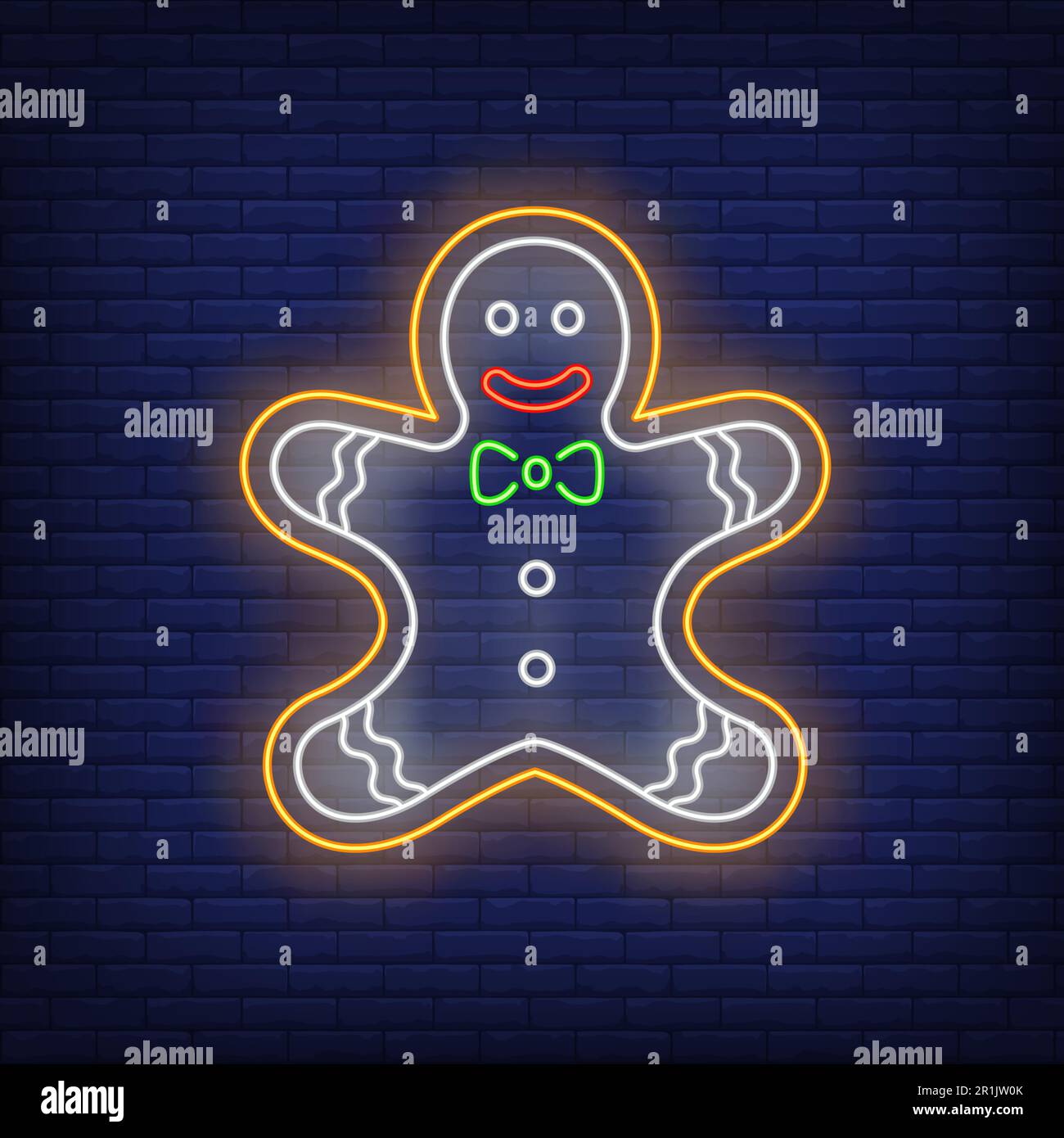 Gingerbread man neon sign Stock Vector Image & Art - Alamy