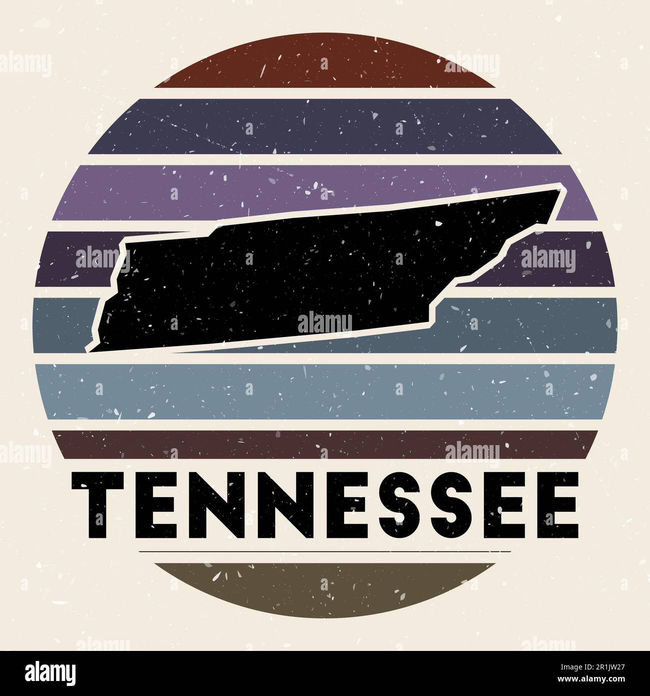 Tennessee logo. Sign with the map of US state and colored stripes ...