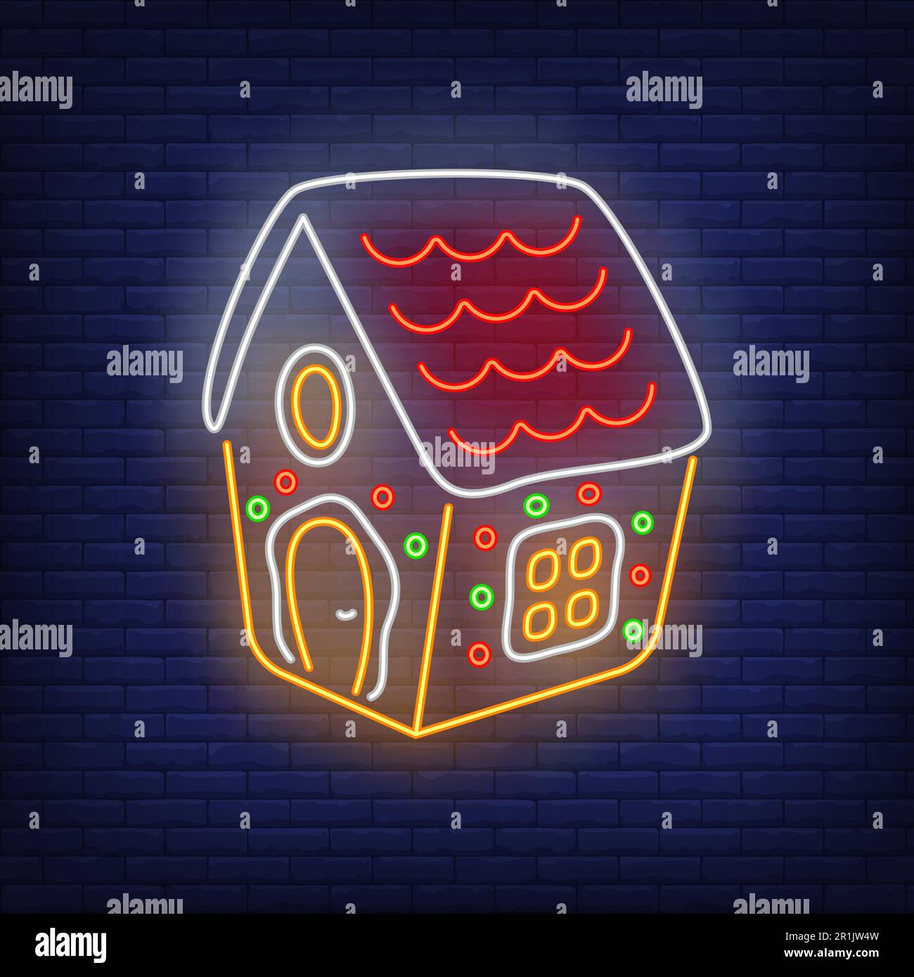Neon house outline Stock Vector Images - Alamy