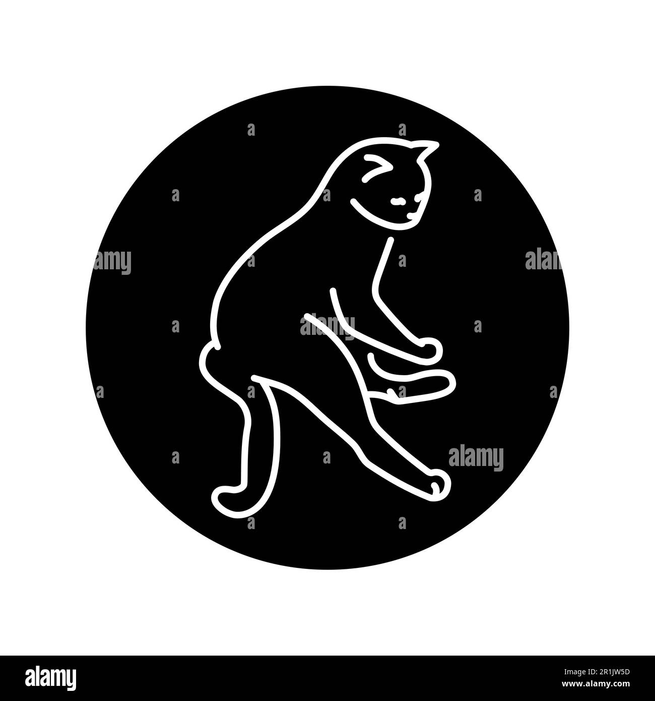 Sitting cat pictogram Black and White Stock Photos & Images - Alamy