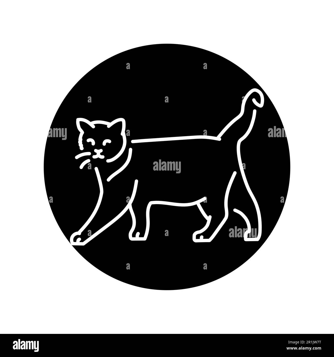 Happy cat standing color line icon. Pictogram for web page Stock Vector ...