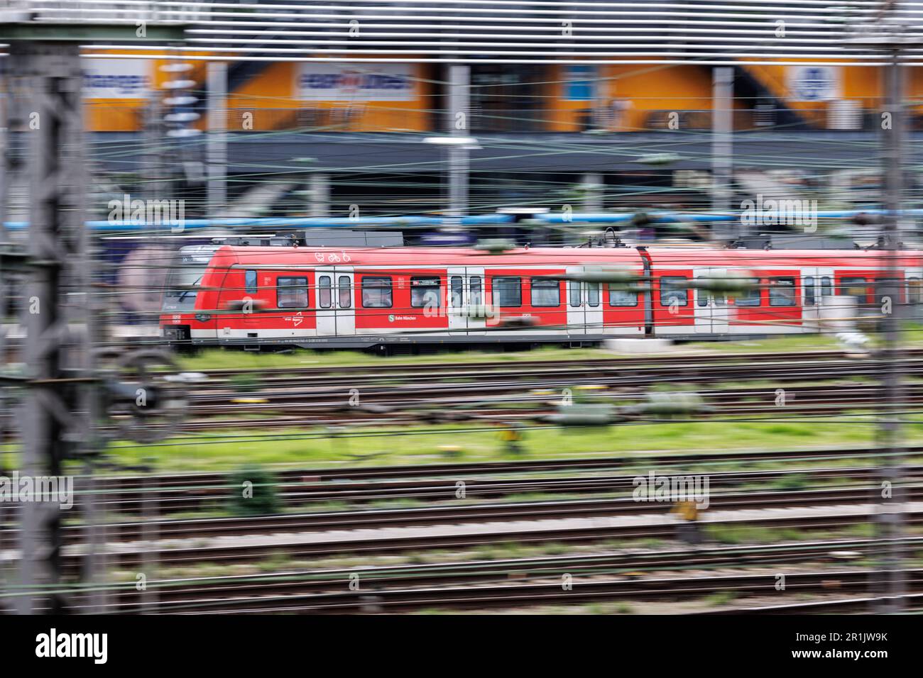 Munich, Germany. 14th May, 2023. An S-Bahn train pulls into Munich's ...