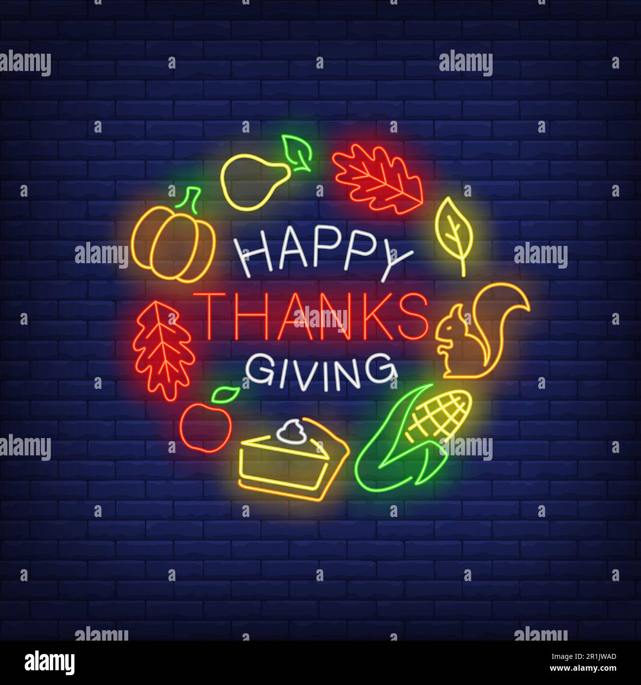 Happy Thanksgiving neon sign Stock Vector Image & Art - Alamy