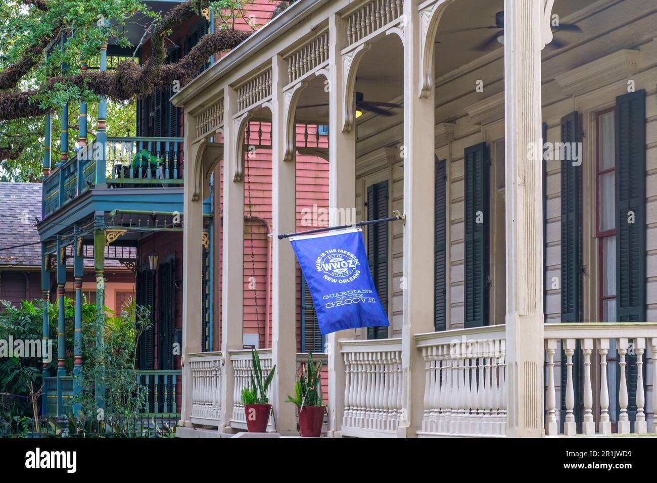 NEW ORLEANS, LA, USA - APRIL 5, 2023: Historic Queen Anne style home on ...