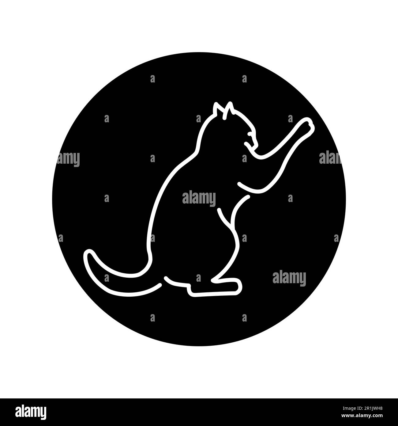 Evil cat fights color line icon. Pictogram for web page Stock Vector ...