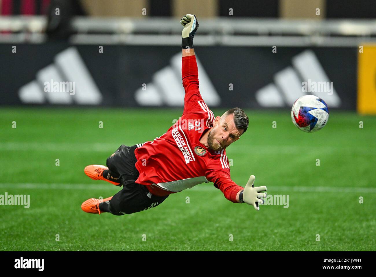 ATLANTA, GA – MAY 13: Atlanta goalkeeper Quentin Westberg (31) warms up ...