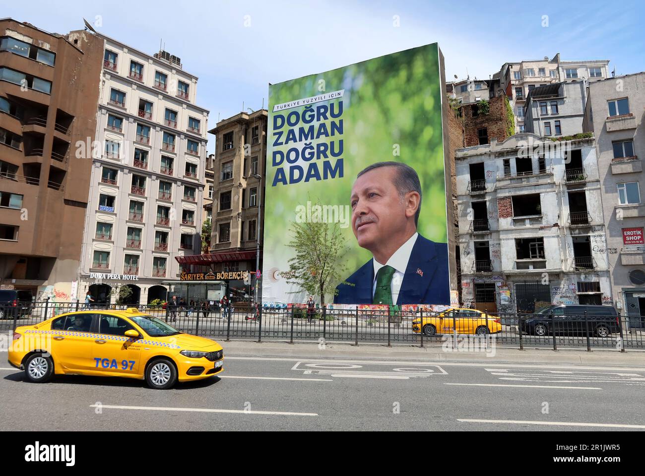 Istanbul, Turkey. 14th May, 2023. Electoral poster of incumbent ...