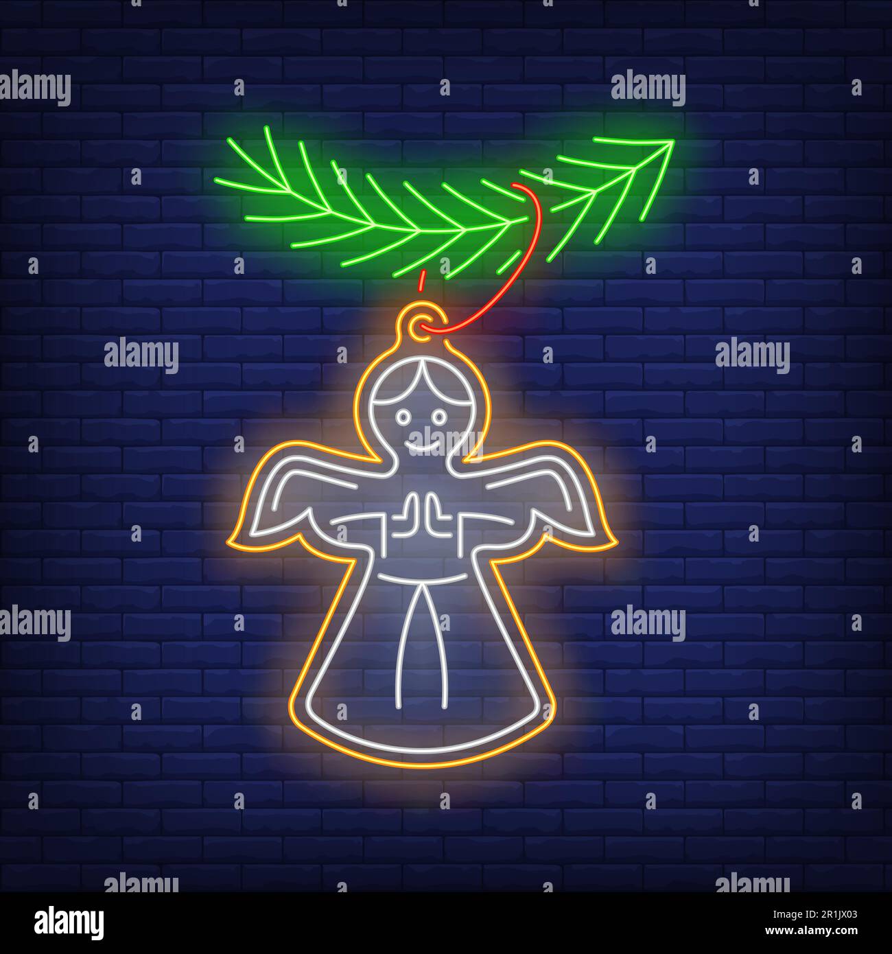 Christmas angel cookie neon sign Stock Vector Image & Art - Alamy