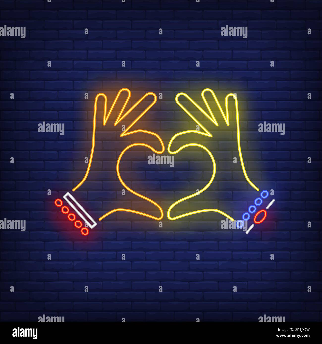 Woman showing hands heart Stock Vector Images - Alamy