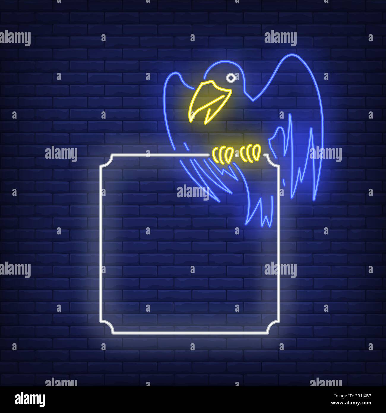Crow sitting on frame neon sign Stock Vector Image & Art - Alamy
