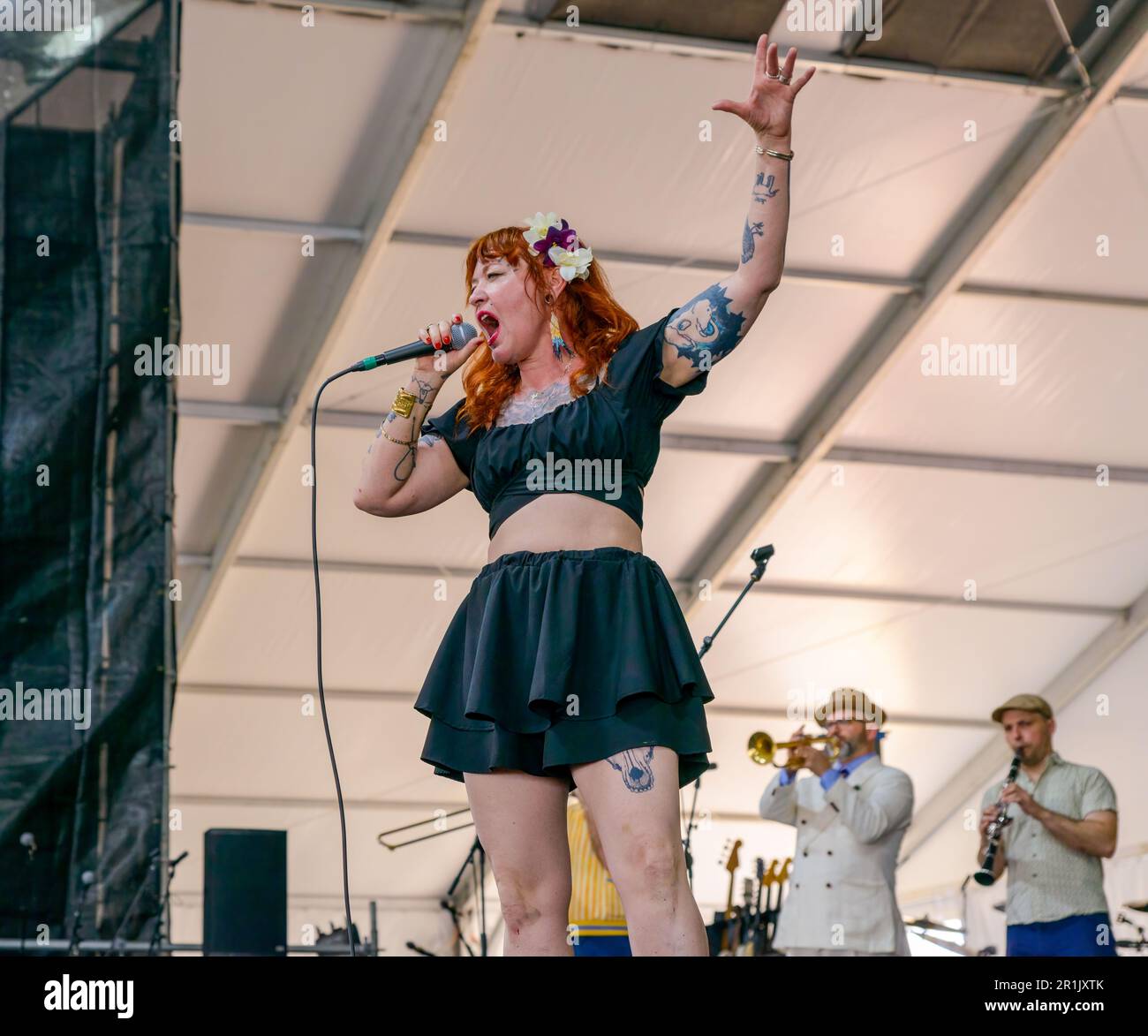 NEW ORLEANS, LA, USA - MAY 4, 2023: Meschiya Lake belts out a song at ...