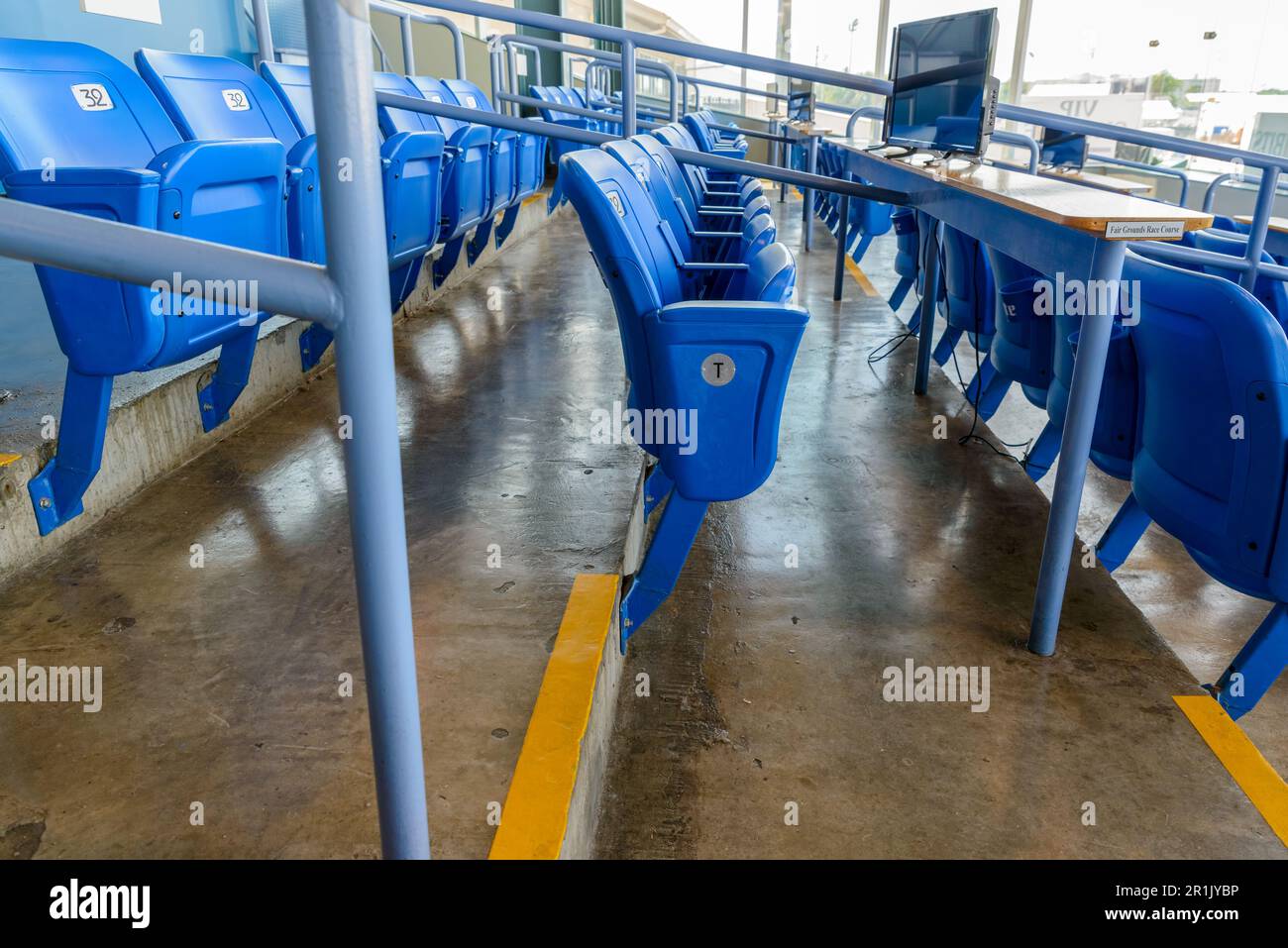 NEW ORLEANS, LA, USA - MAY 4, 2023: Indoor seating at the Fairgrounds ...