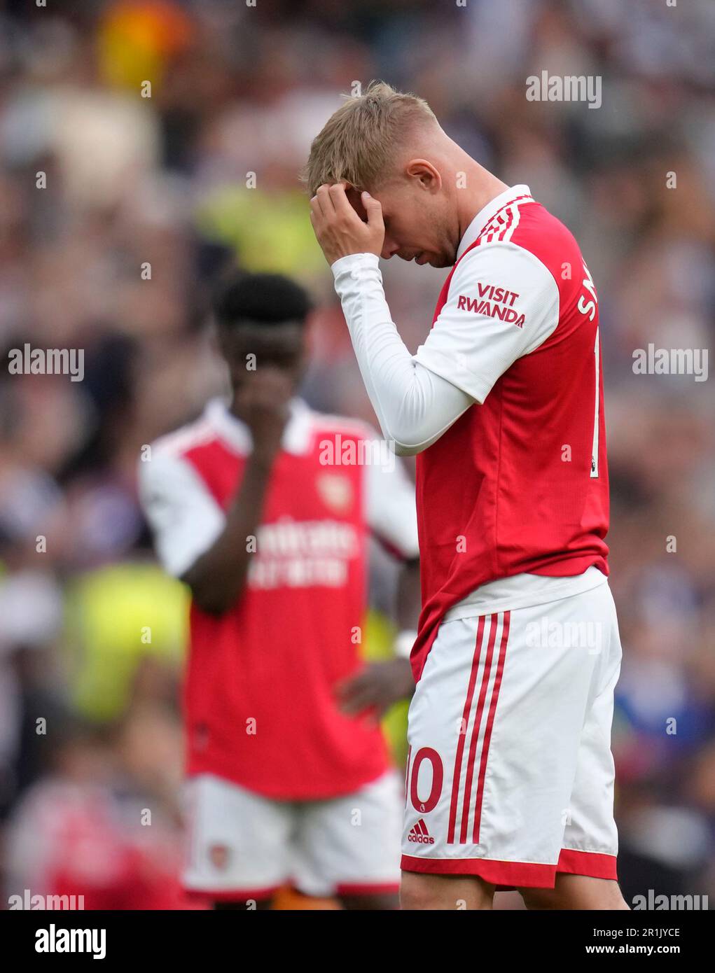Arsenal's Emile Smith Rowe reacts at the end of the English Premier ...