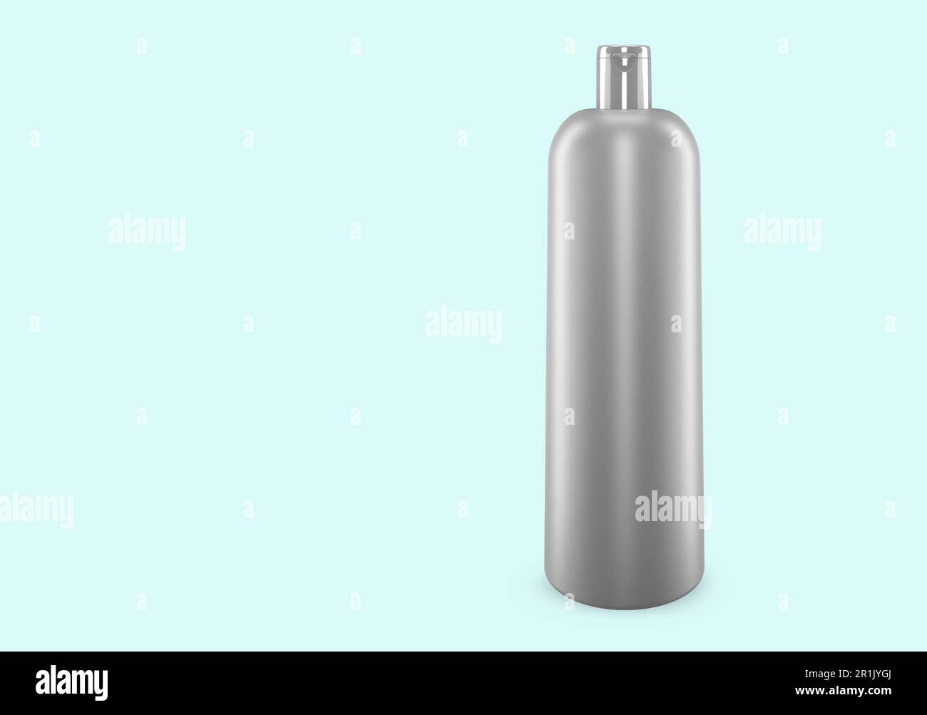 White silver shampoo plastic bootle mockup isolated from background ...