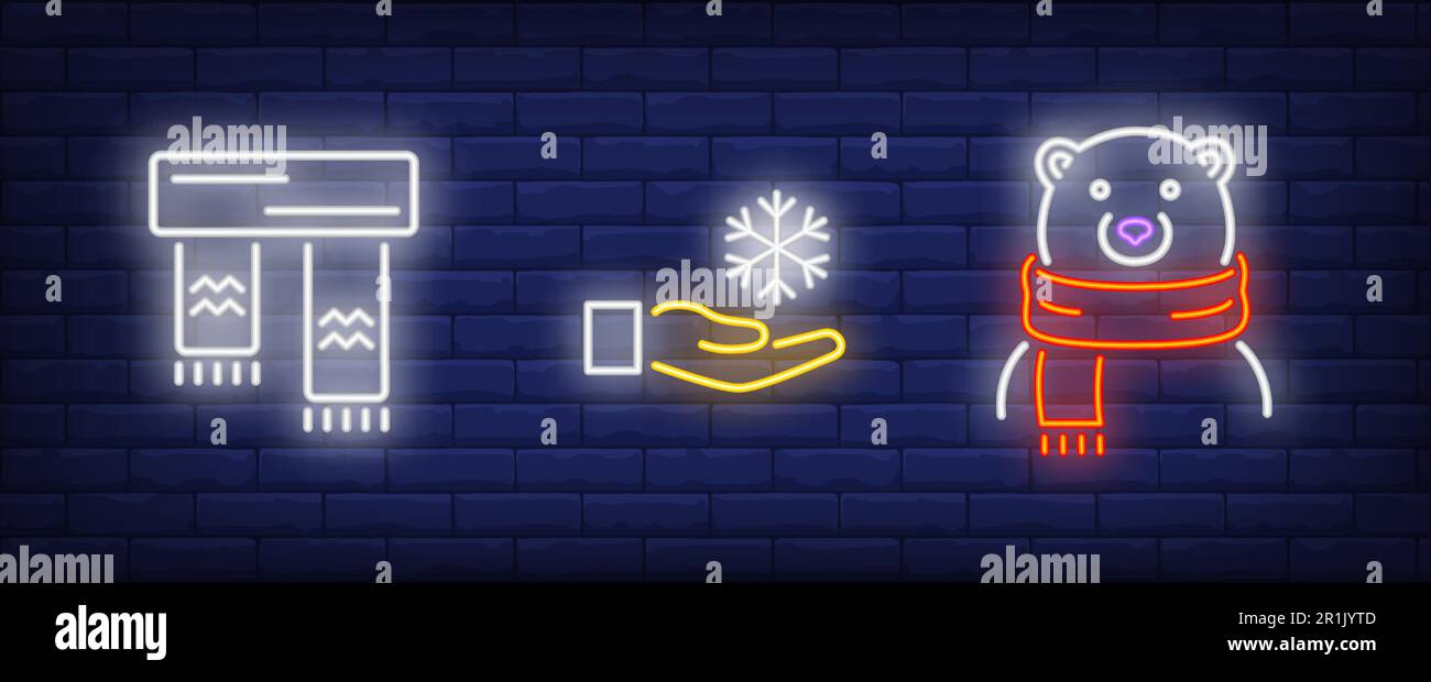 Winter coming neon sign set Stock Vector Image & Art - Alamy