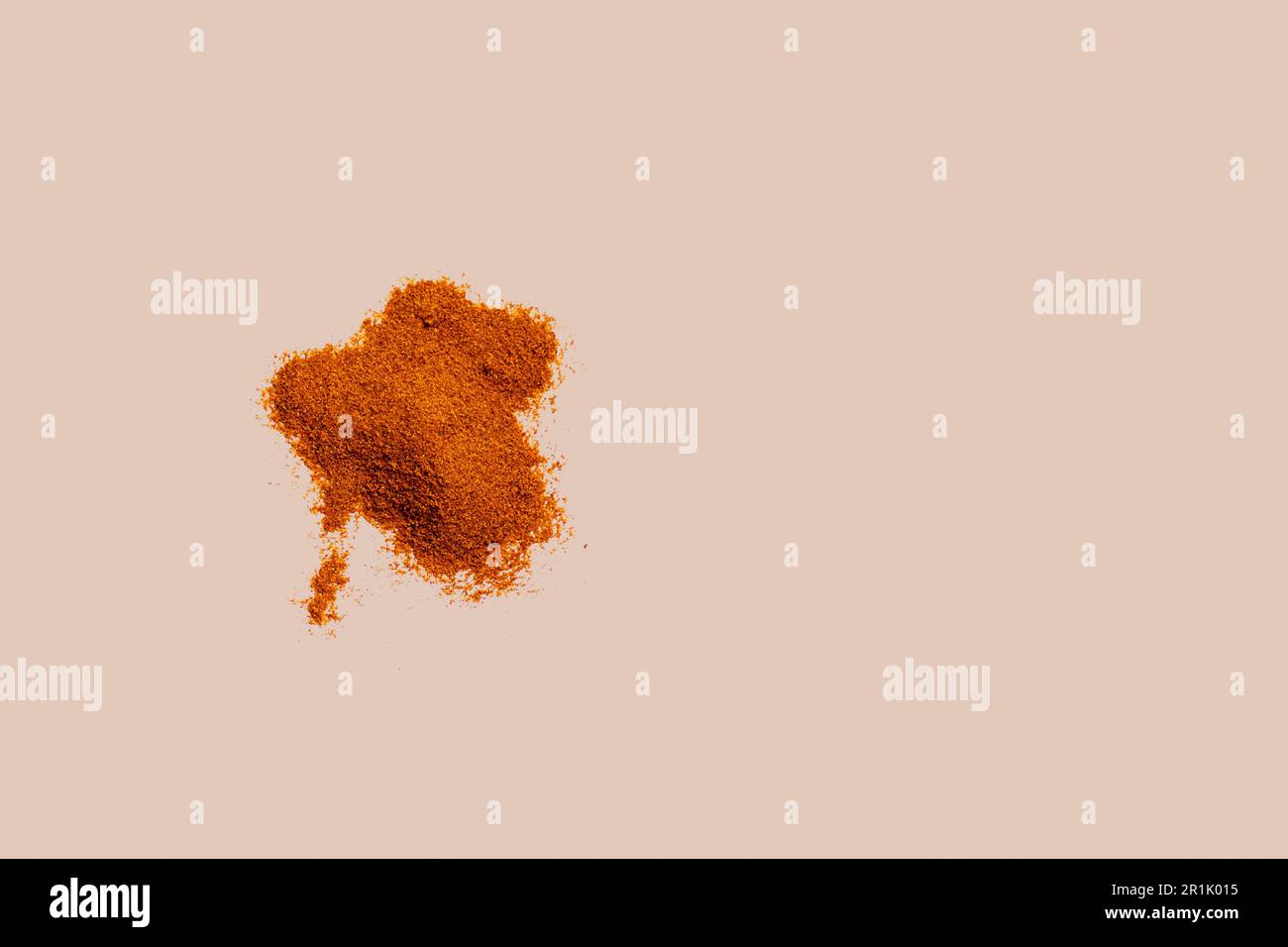 Red chili powder on a red background for the menu. Geometric background ...