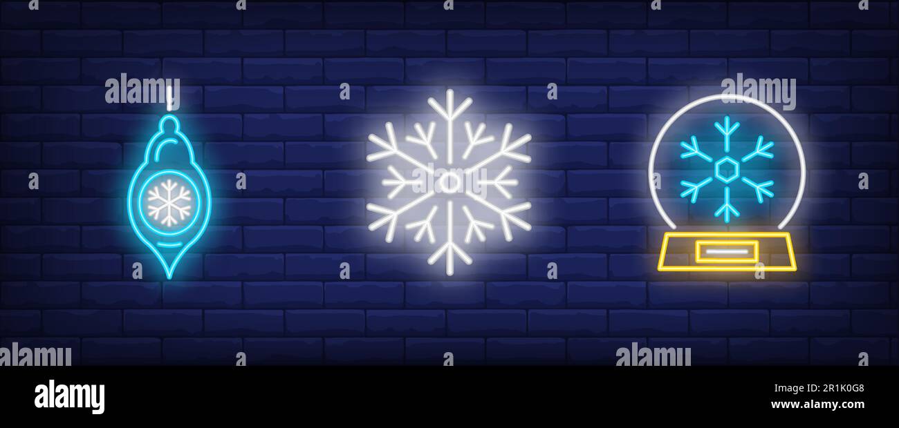Winter symbols neon sign set Stock Vector Image & Art - Alamy