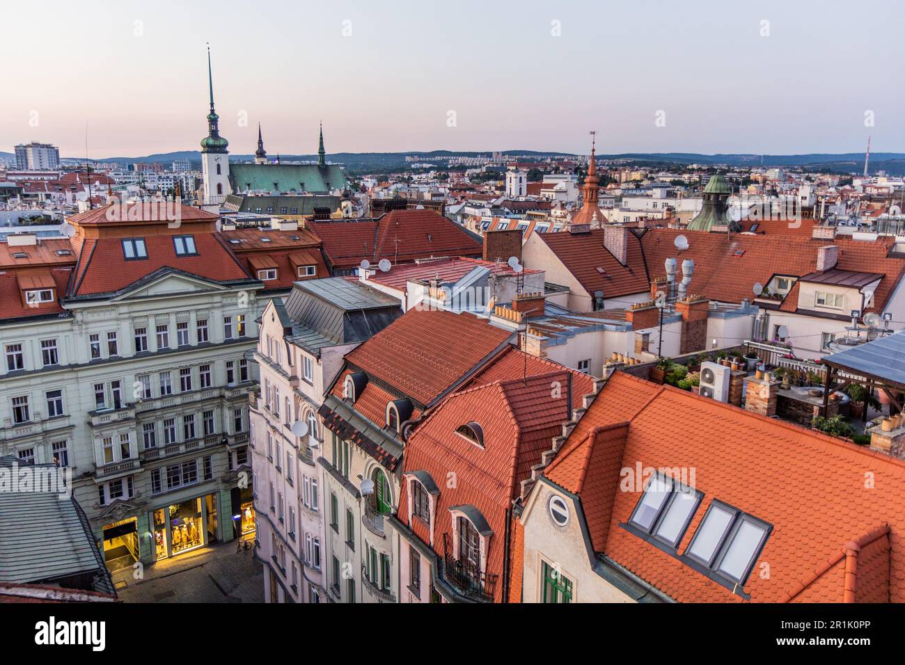Skyline of the old town in Brno, Czech Republic Stock Photo - Alamy