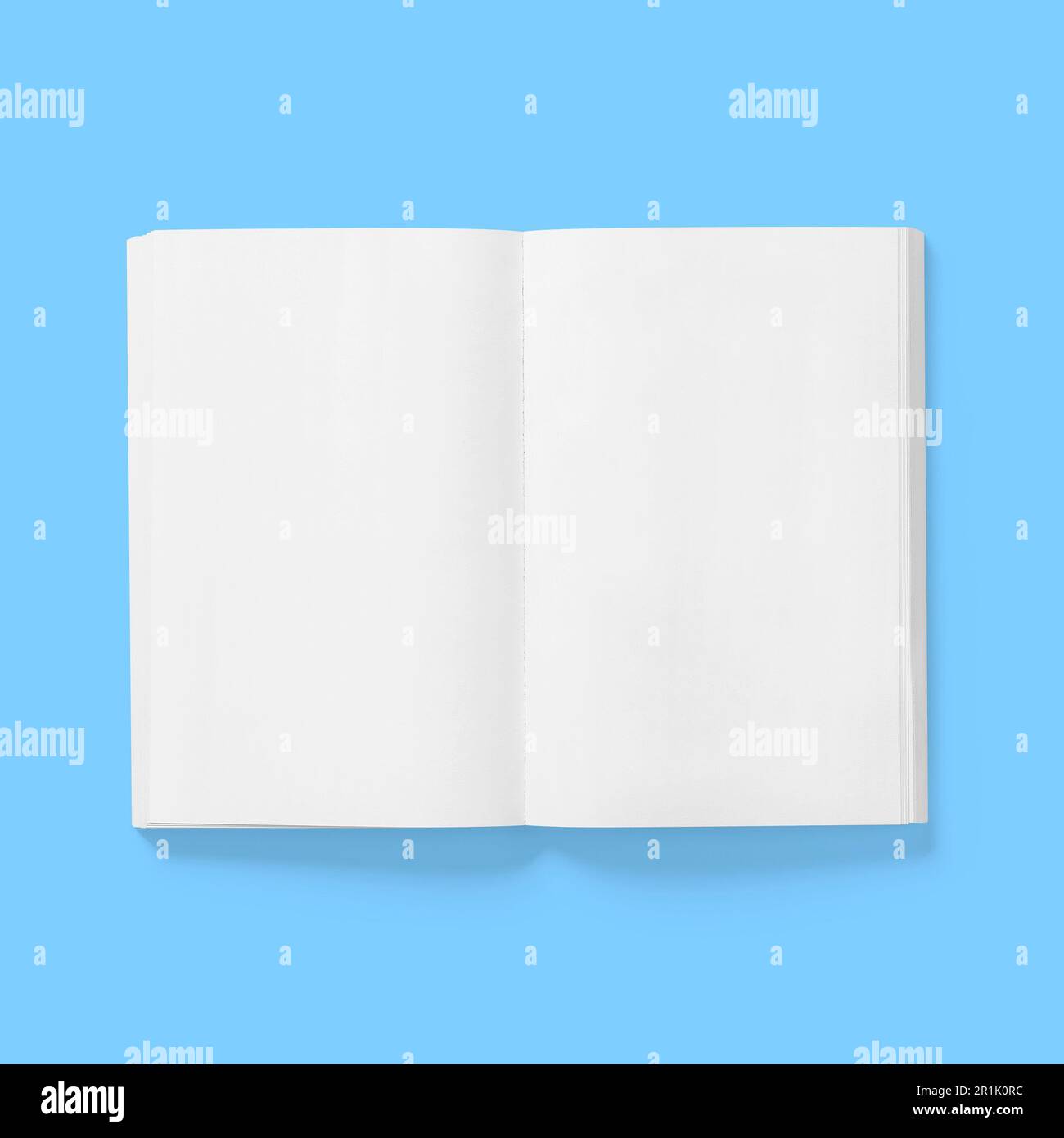 Back to school concept , hard cover blank white book middle pages open ...