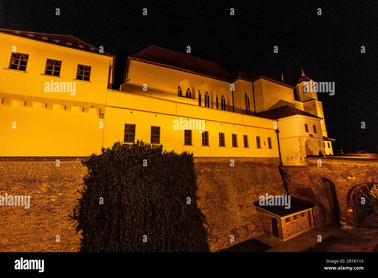 Night view of Spilberk castle in Brno, Czech Republic Stock Photo - Alamy