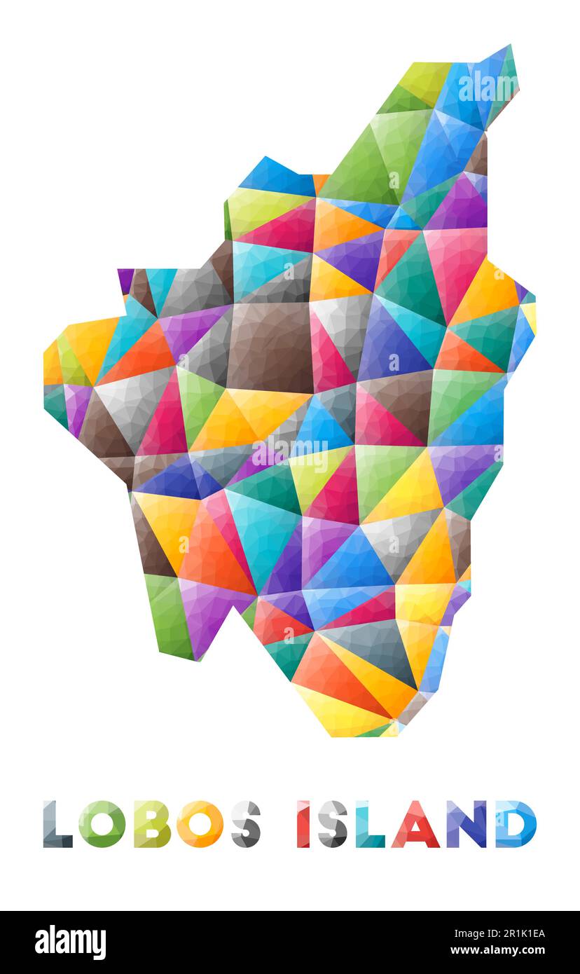 Lobos Island - colorful low poly island shape. Multicolor geometric ...