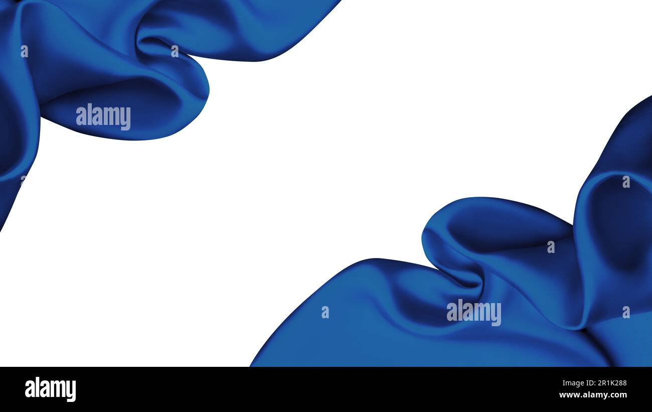 A luxurious blue velvet drapery isolated on white background for a ...