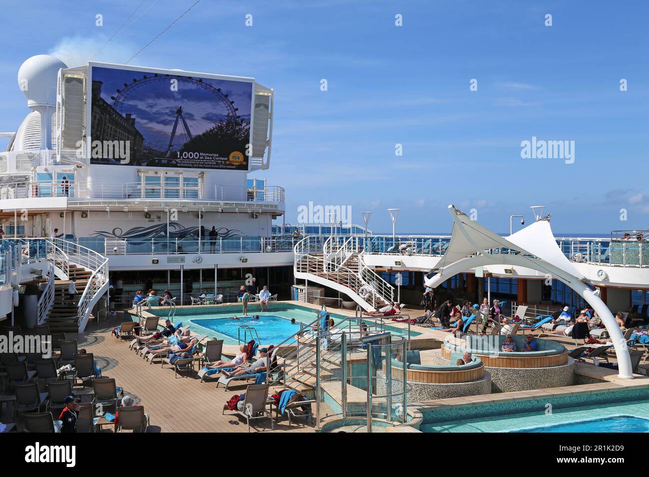 Topdeck Pools, Enchanted Princess, Princess Cruises, Mediterranean Sea ...