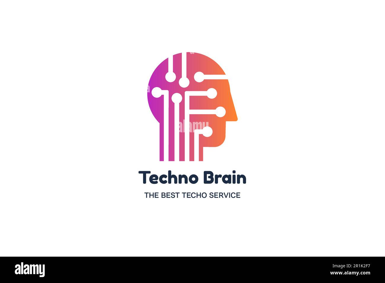 Techno brain vector banner template. Corporate identity. IT company ...