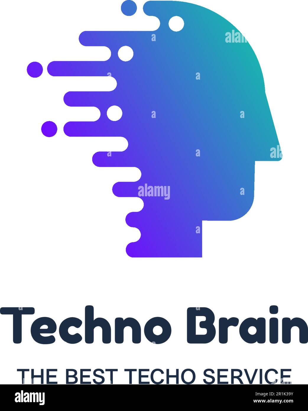 Human Head and Chip Techno Brain Multimedia Logo. People Computer Microchip Creative Idea Sign ...
