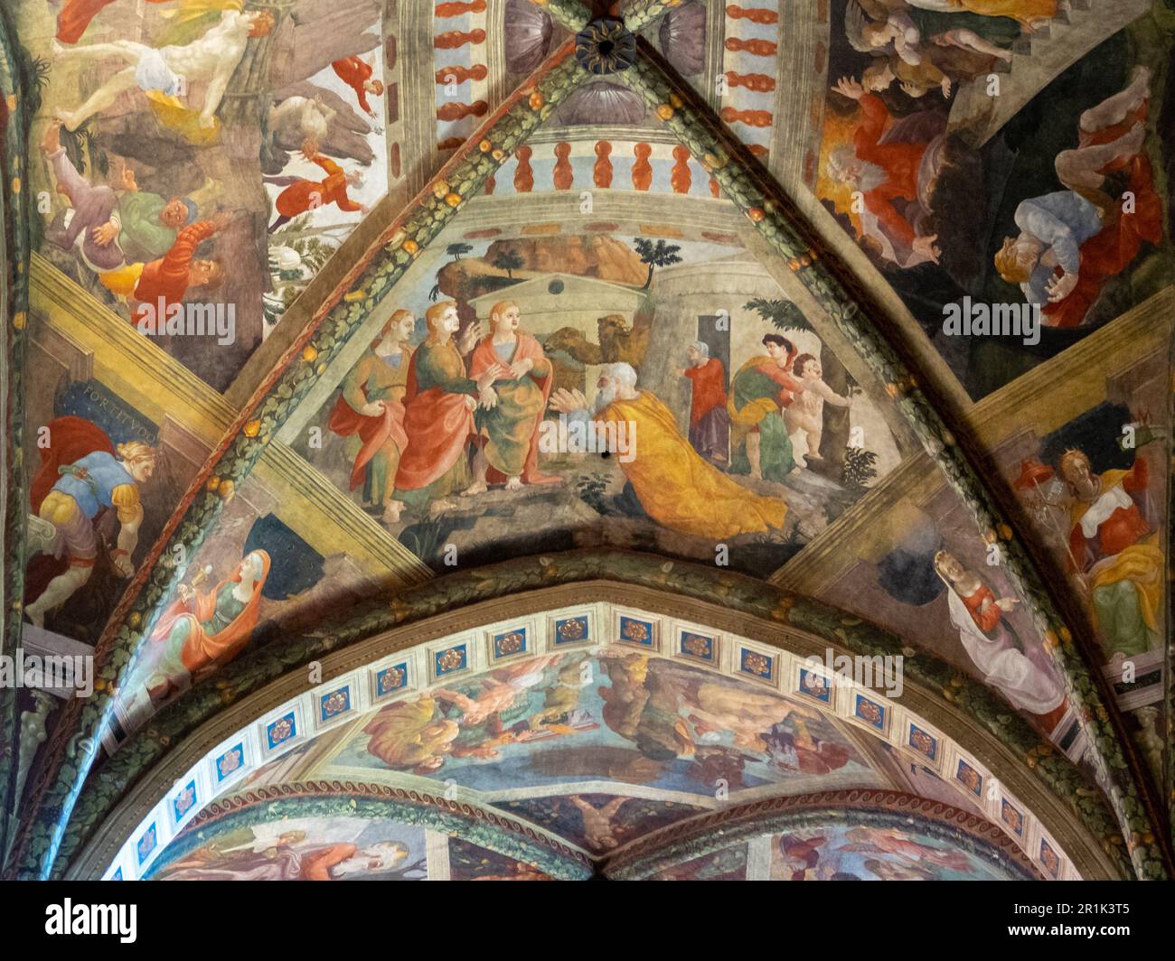 Arezzo Cathedral ceiling fresco detail Stock Photo - Alamy
