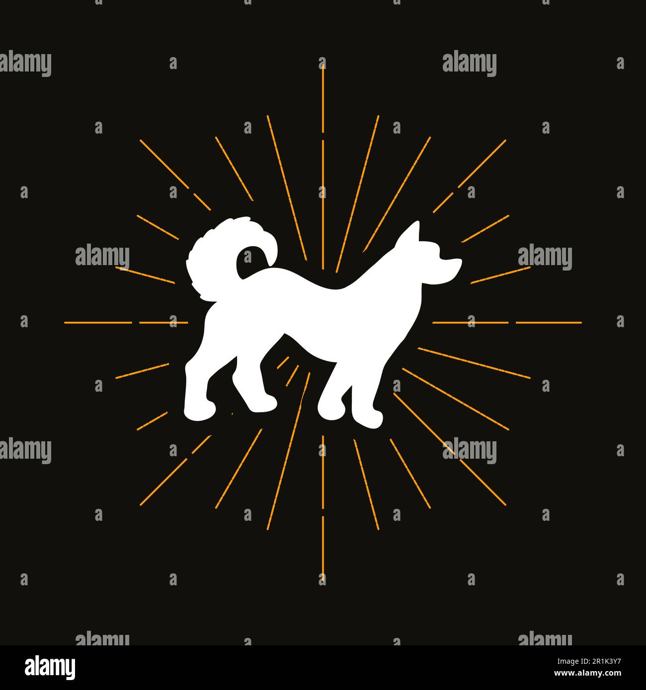Retro dog silhouette. Domestic animal symbol. Pet shop vector logo ...