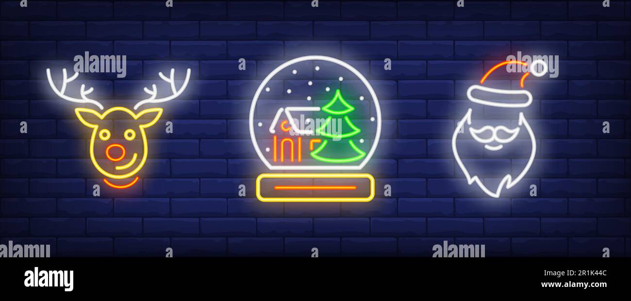 Characters glowing neon sign Stock Vector Images - Alamy