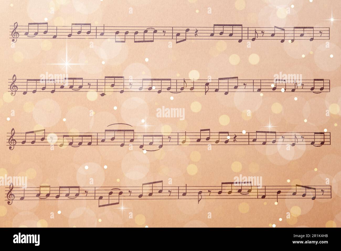 Paper sheet with musical notes, closeup view Stock Photo - Alamy